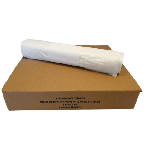 White Heavy Duty Swing Bin Liner on a Roll