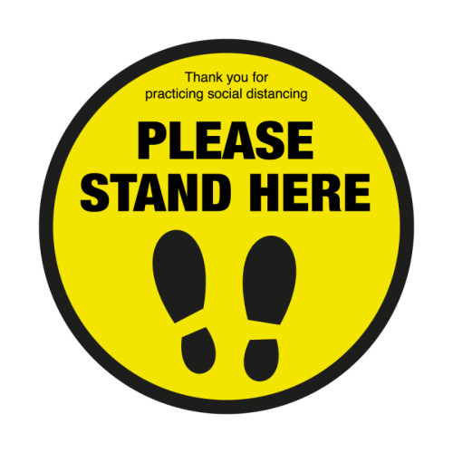 400mm 'Please Stand Here' Floor Graphic Sticker