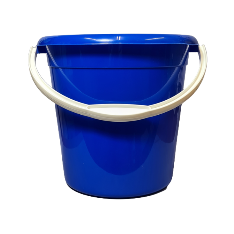 Blue Round Plastic Bucket with Handle 9 Litre