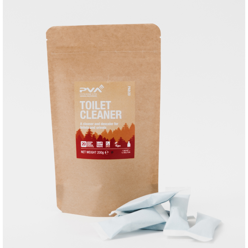 Eco Toilet Cleaner Paper Soluble Sachets 1L (Pack of 20) | Duckworth