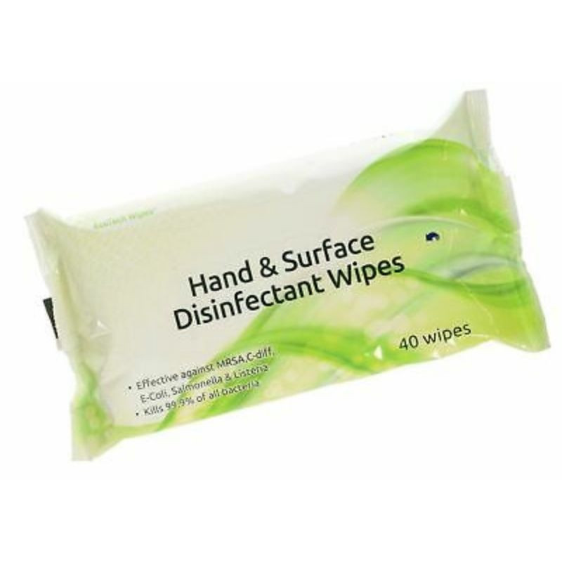 Hand & Surface Disinfectant Wipes - Pack of 40